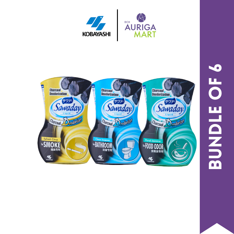 [Bundle of 6] Sawaday Charcoal Deodorizer 350ml [3 Fragrances ...