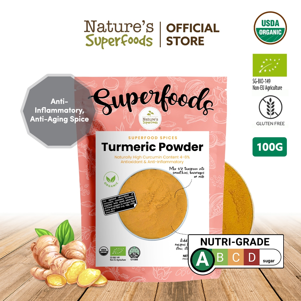 Nature's Superfoods Organic Turmeric Powder Spice (Higher Curcumin 4-6% ...