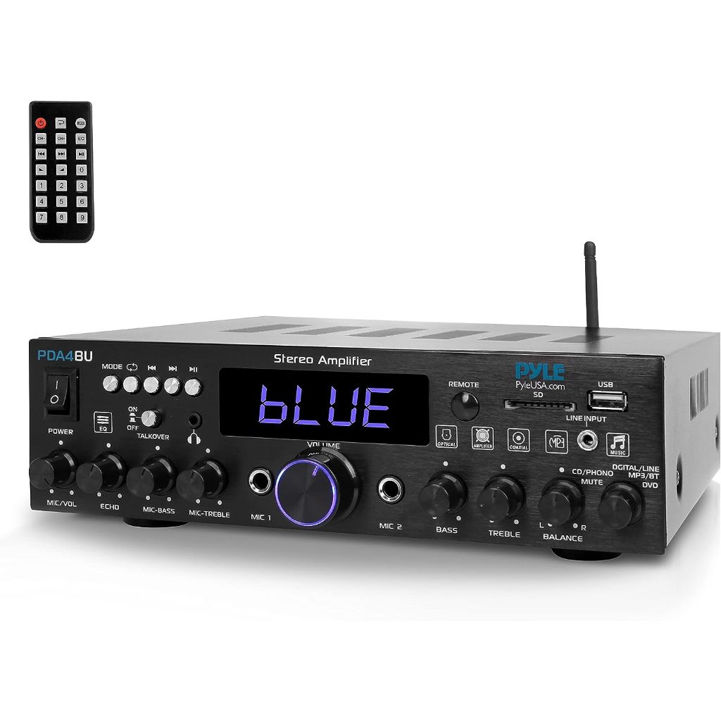 Pyle Wireless Bluetooth Home Stereo Amplifier-Multi-Channel 200 Watt ...