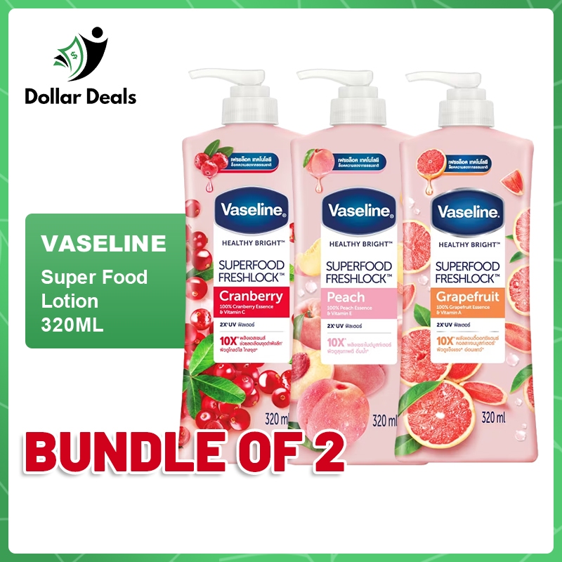 [LOWEST PRICE] VASELINE Healthy Bright Superfood Freshlock Body Lotion 320ml (Bundle of 2 ...