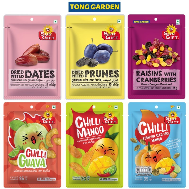 Tong Garden Sungift Dried Fruits Mini Pack assorted 30g-35g (Bundle of ...