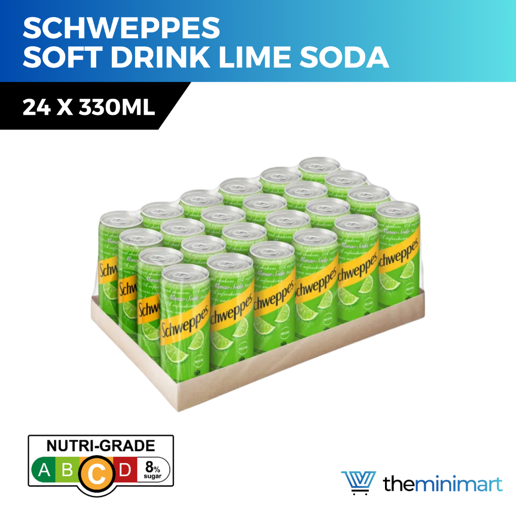 [Bundle of 24] Schweppes Zero Sugar Citrus Lime Soda 330ml - Thirst-Quenching Refreshment ...