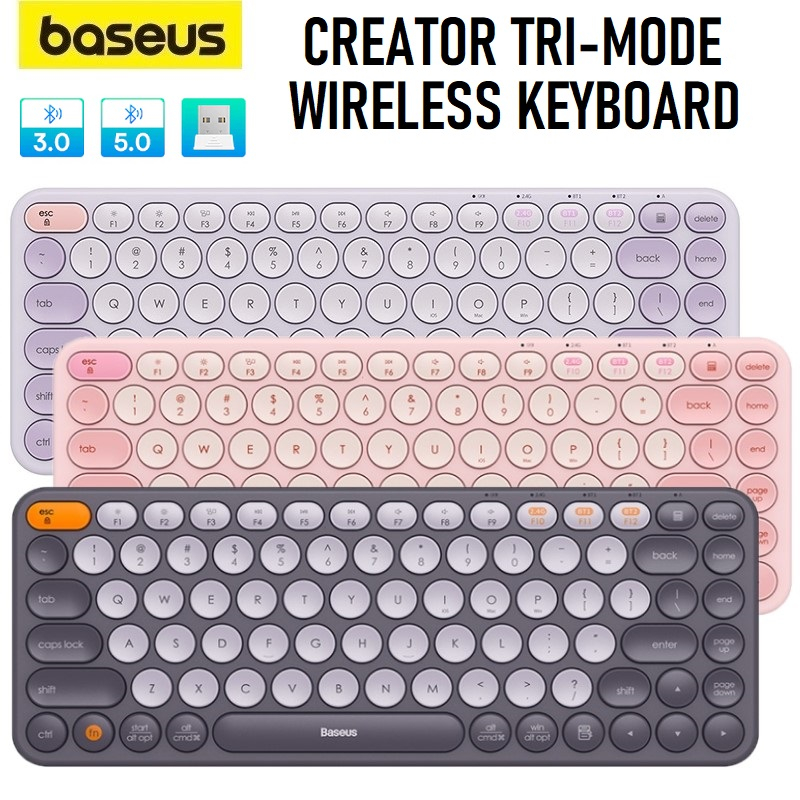 Baseus Creator Tri-Mode Bluetooth Wireless Keyboard Windows Mac Office ...