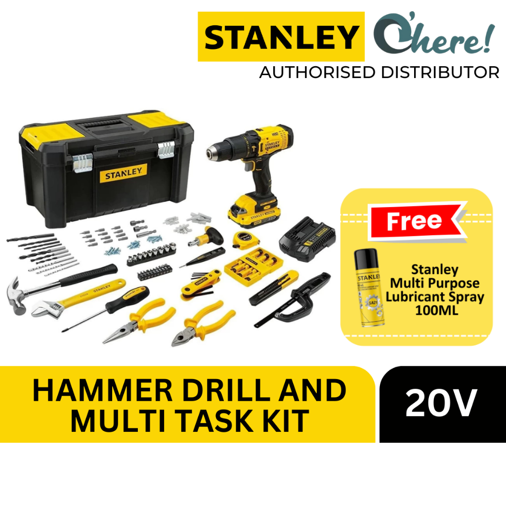 Stanley 20V Hammer Drill and Multi Task Kit SCD711C1H-B1 | Shopee Singapore