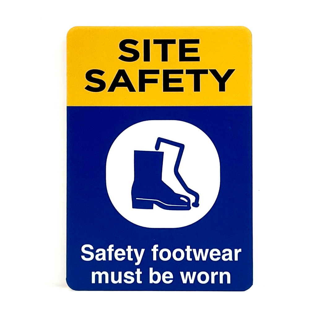 SITE SAFETY Safety Foorwear Must Be Worn SIGN/SIGNAGE | 100mm x 145mm ...