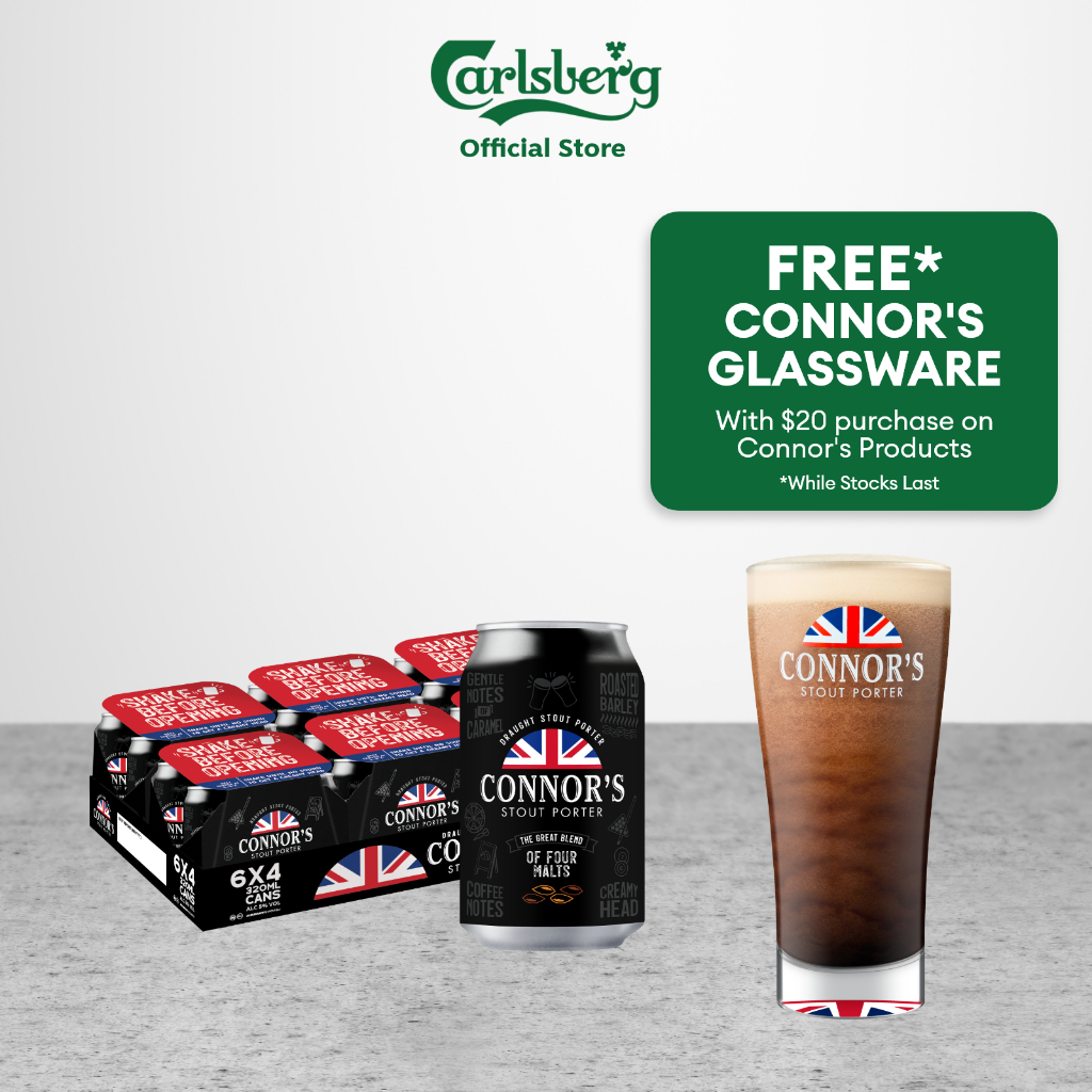 Connor's Stout Porter Draught Beer 320ml Can (Pack of 24) | Shopee ...