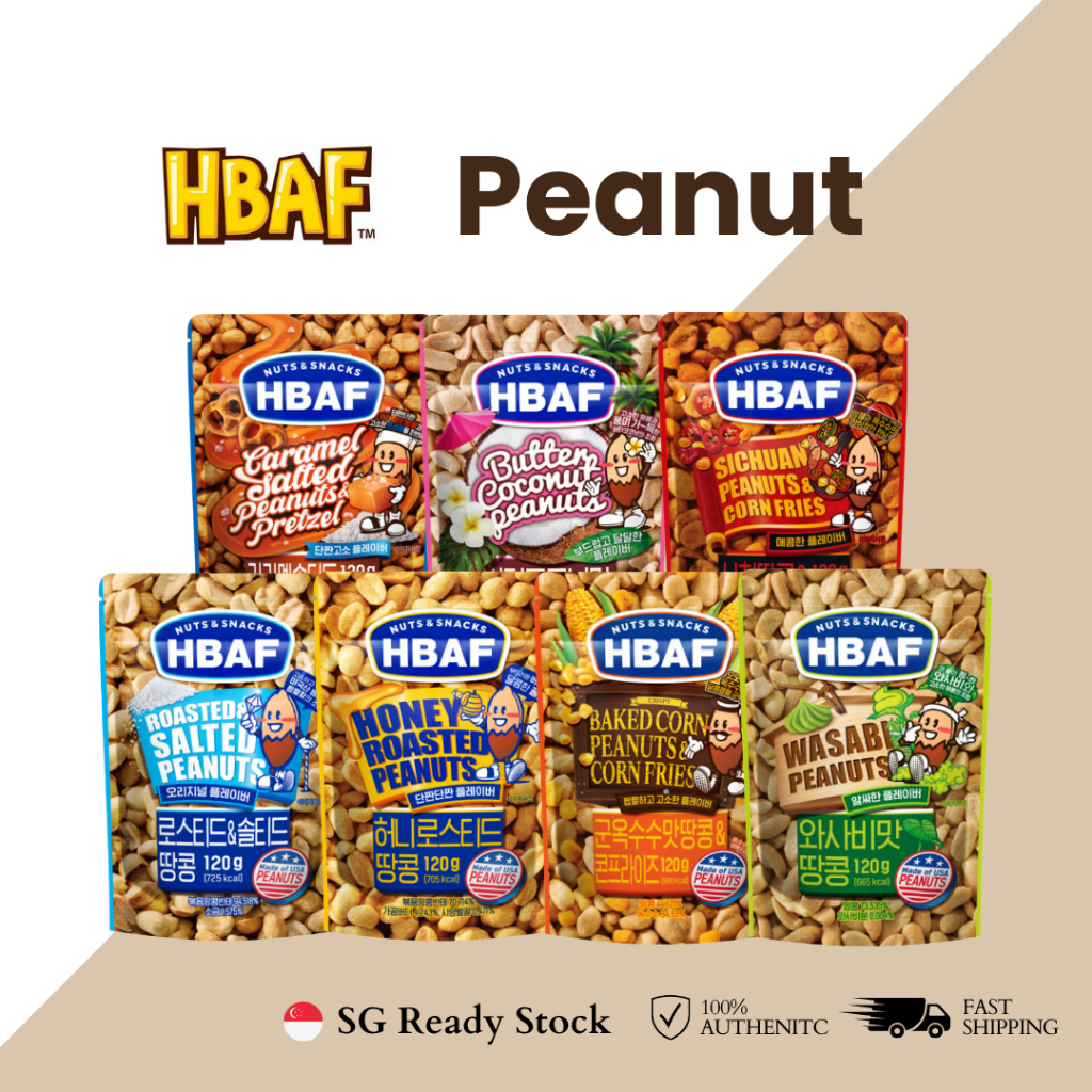 [SG Stock] HBAF Peanuts 120g Honey Roasted / Sichuan / Butter Coconut / Wasabi / Salted | Shopee ...