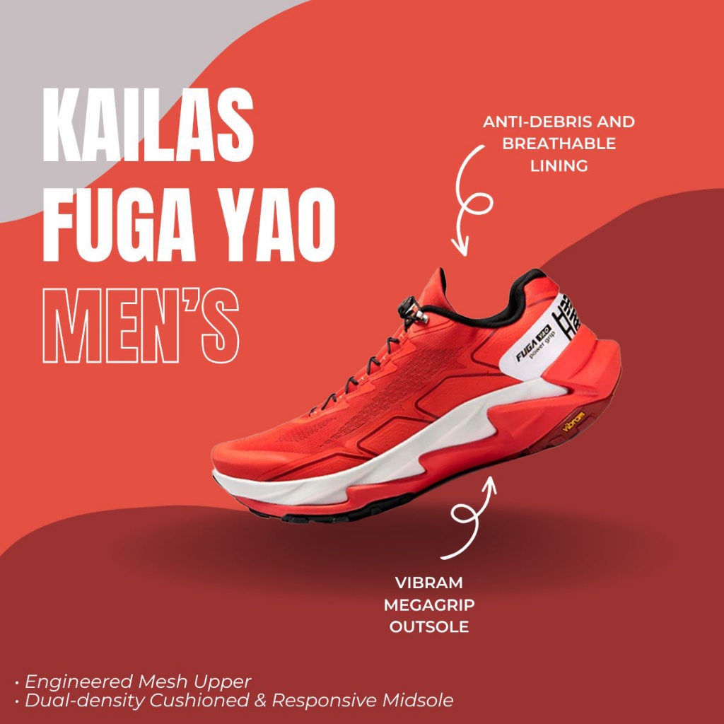 Kailas FUGA YAO Men's Trail Running Shoes (Cherry Tomato Red) | Shopee ...