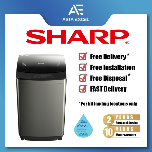 SHARP ES-F100G 10KG TOP LOAD INVERTER WASHING MACHINE | Shopee Singapore