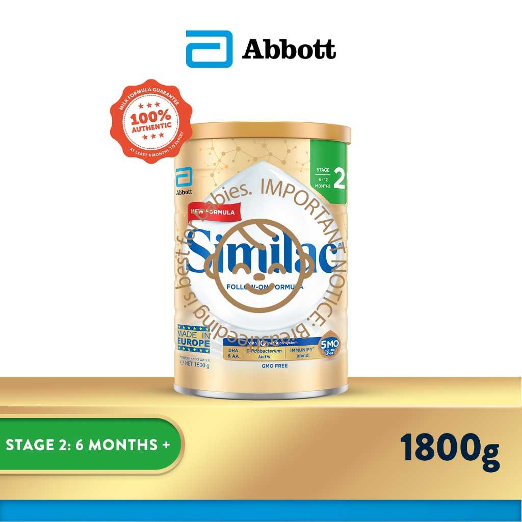 Similac 5MO Stage 2 Follow-On Baby Milk Powder Formula 1.8kg (6 months ...