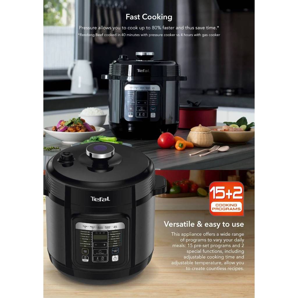 Tefal CY601 Home Chef Smart Electric Pressure & Multicooker | Shopee Singapore