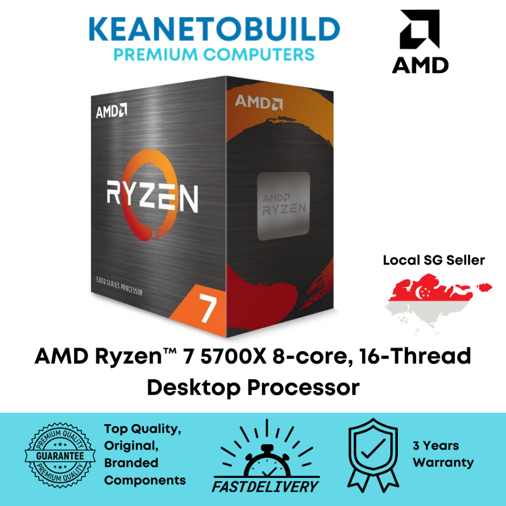 [READY-SG STOCK] AMD Ryzen™ 7 5700X 8-core, 16-Thread Desktop Processor | Shopee Singapore