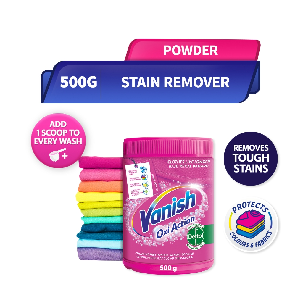 Vanish Power O2 Fabric Stain Remover 500G | Shopee Singapore