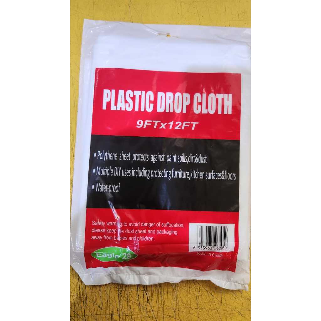 Dulux/Nippon Brand Premium Plastic Drop Cloth 9ft x 12 ft (108 sq ft ...