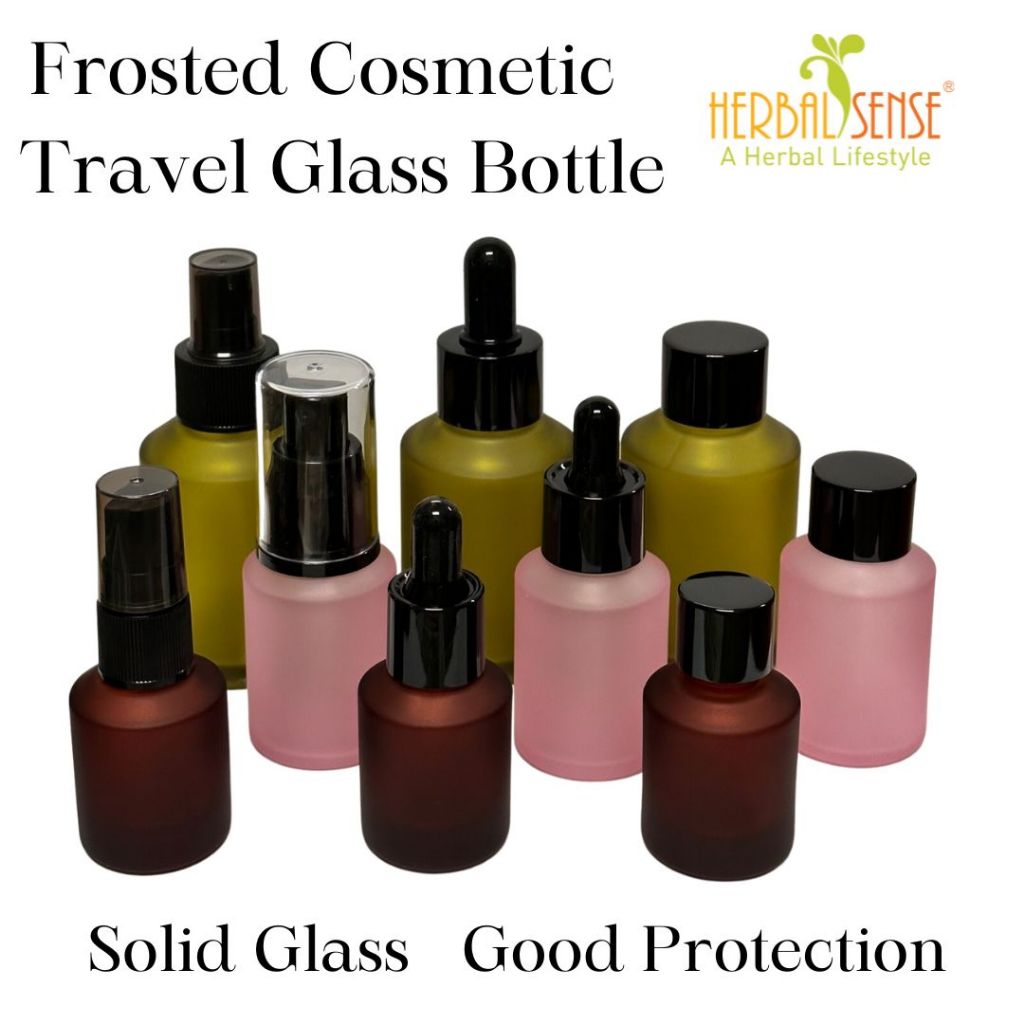 HS Frosted Cosmetic Travel Glass Bottle 15 ml 30 ml 60 ml For Storage ...