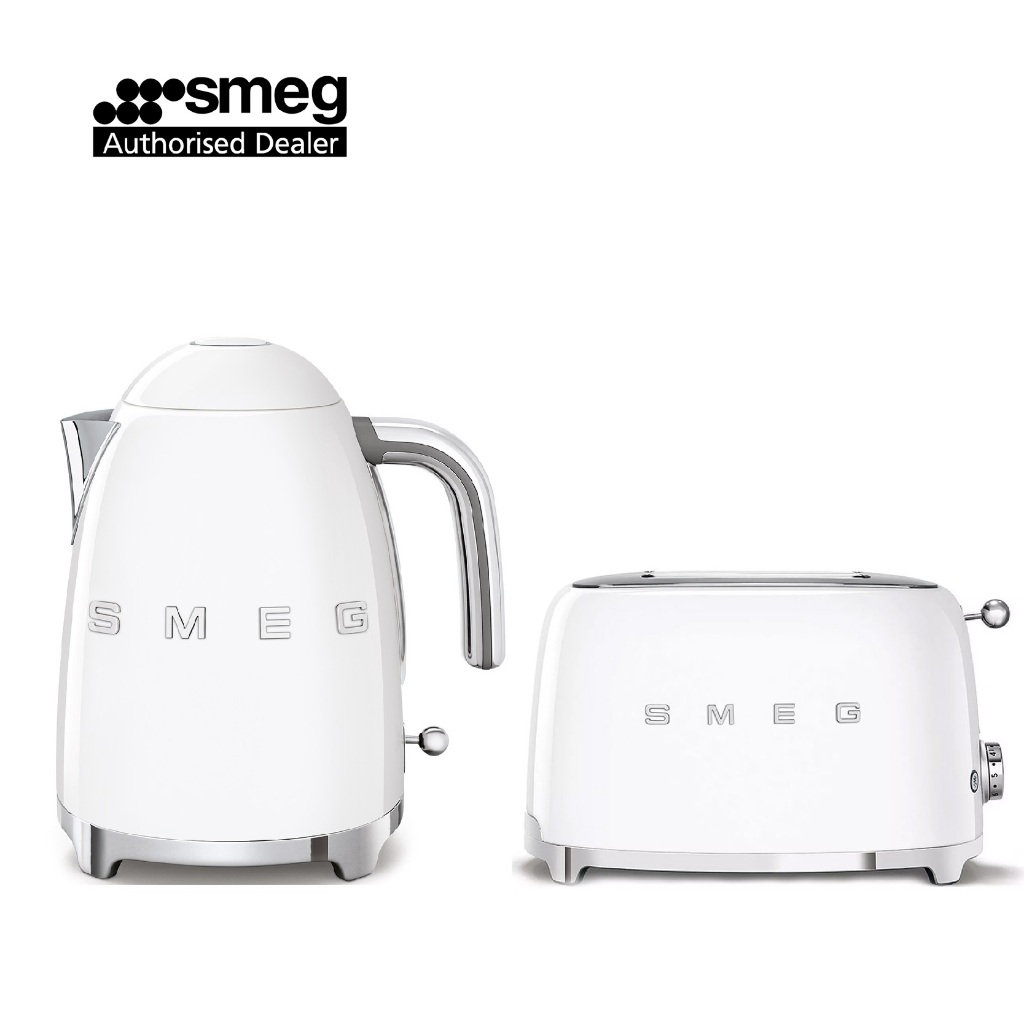 Smeg Breakfast Set Kettle KLF04WHUK + Toaster TSF01WHUK (White ...