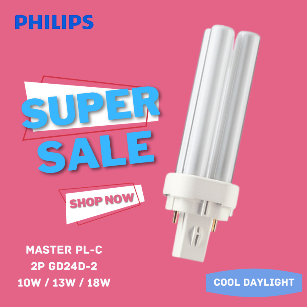 CHEAPEST! PHILIPS Master PL-C 10W / 13W / 18W 2P G24D-2 (865 Cool Daylight) - Conventional Bulb ...
