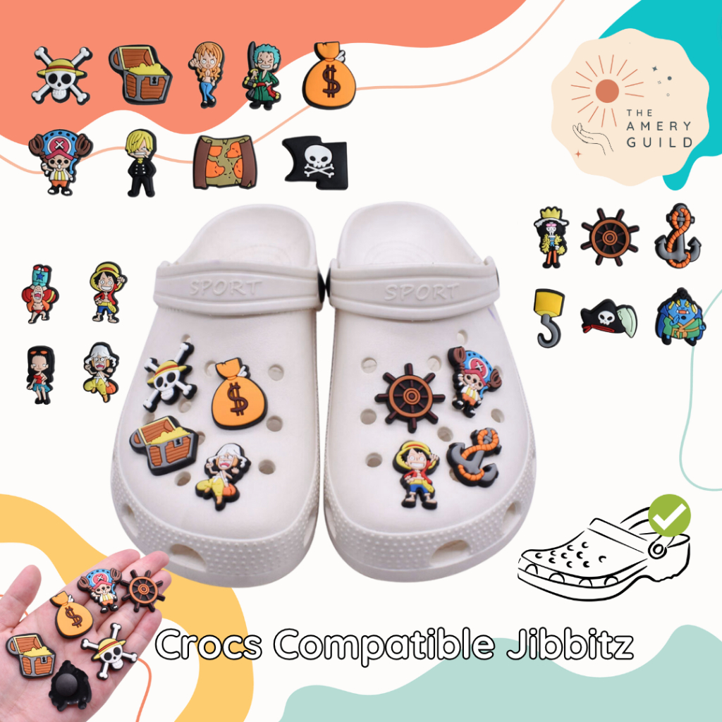 [🇸🇬 LOCAL SELLER] Crocs Compatible Jibbitz Charms OnePiece Nico, Nami, Brook, Sanji, Luffy ...