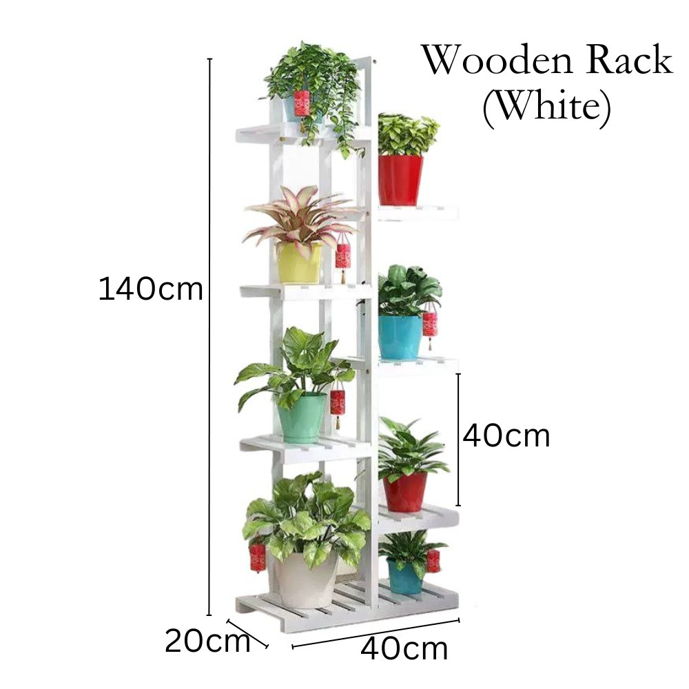 [SG STOCK] Bamboo Plant Rack / Wooden Plant Rack / Flower Stand / Multi ...