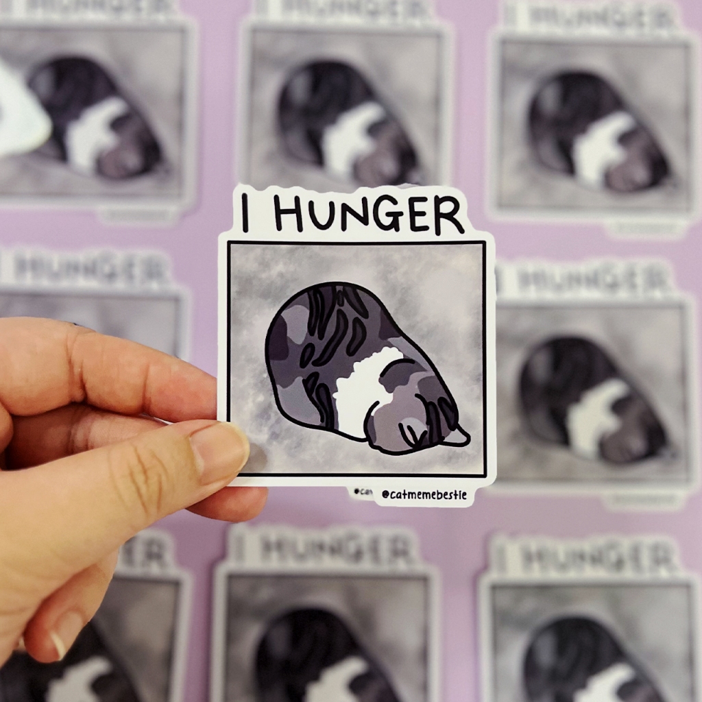 (SG) Corporate Humor Cat Meme Sticker I Hunger Waterproof Vinyl Sticker ...