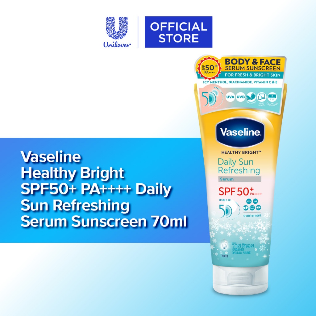 Vaseline Healthy Bright SPF50+ PA++++ Daily Sun Refreshing Serum ...