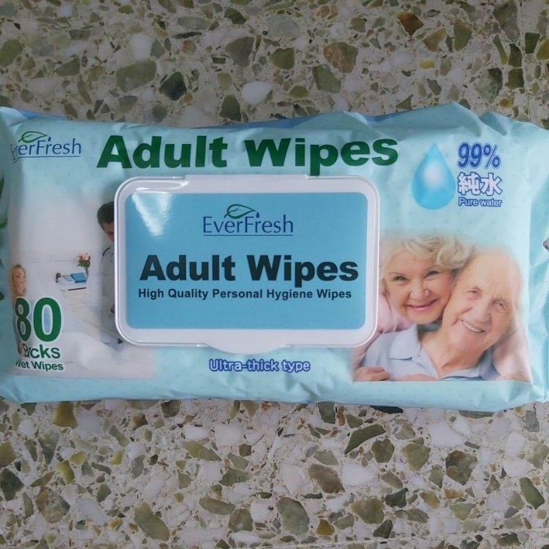 (Bindle Of 12,6) Everfresh Adult Wipes 80s Alcohol Free Aloe Vera Elder ...