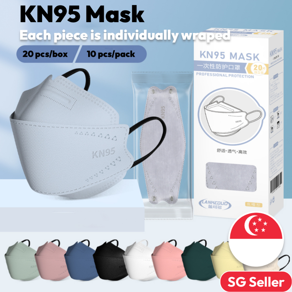 Individual Package KN95 4PLY Mask Morandi Color KF94 White Solid Pink Mask BFE 95% | Shopee ...