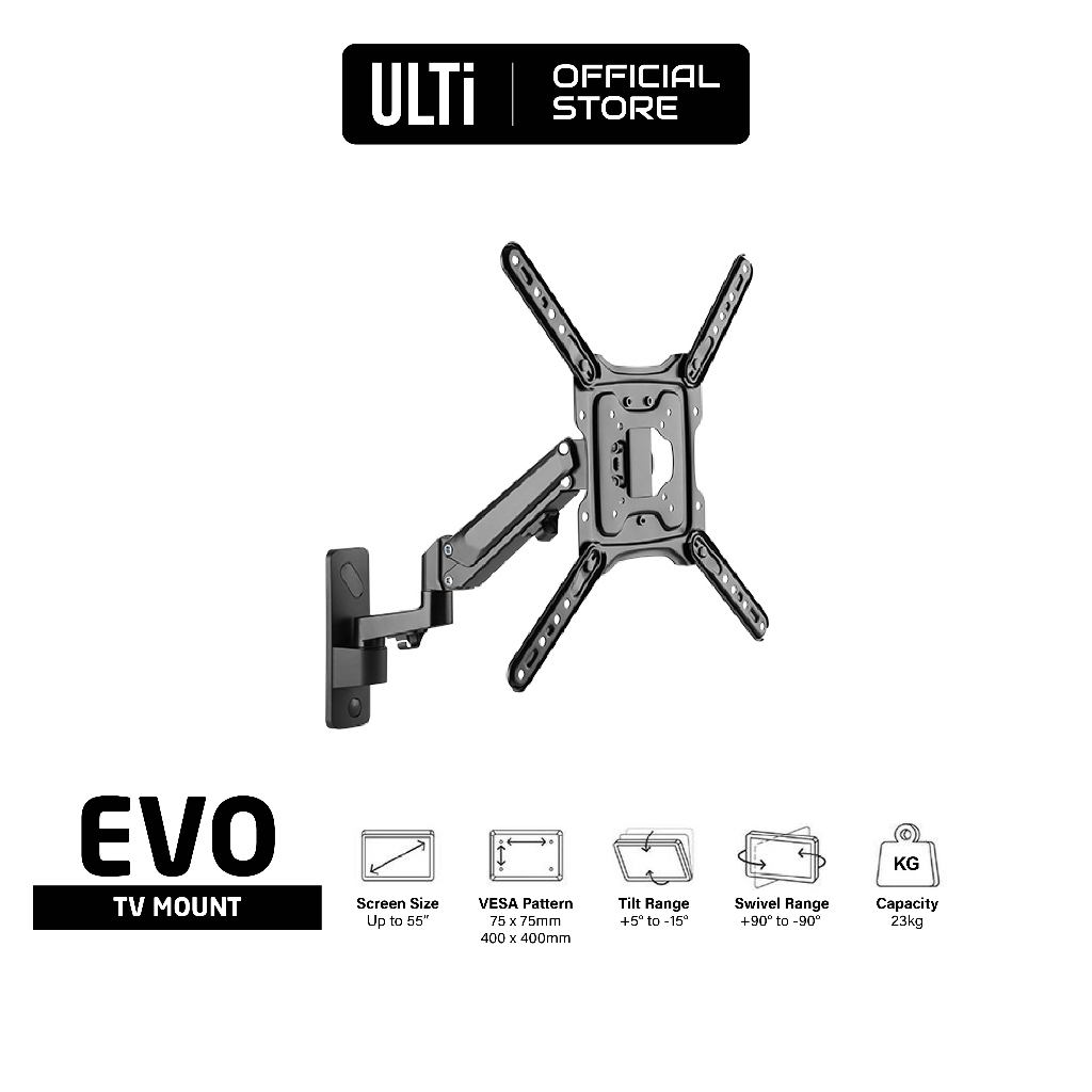 ULTi Evo Gas Spring TV & Monitor Wall Mount for 21 to 55 inch Screens ...