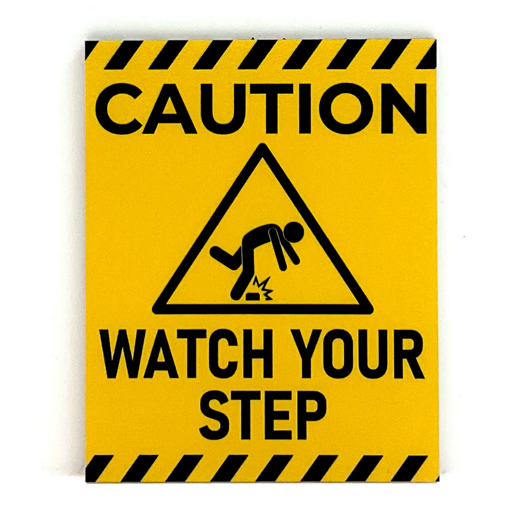 CAUTION WATCH YOUR STEP SIGN/SIGNAGE | 80mm x 100mm | WARNING SIGN ...