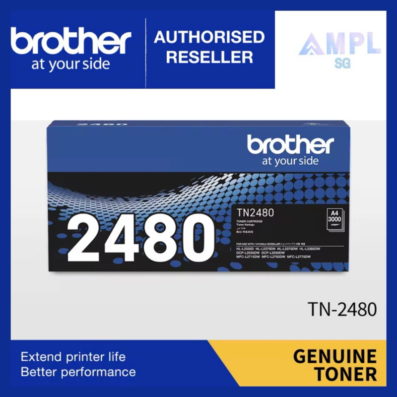 Genuine Brother TN-2480 Black Toner for DCP-L2535DW,2550DW,HL-2375DW ...