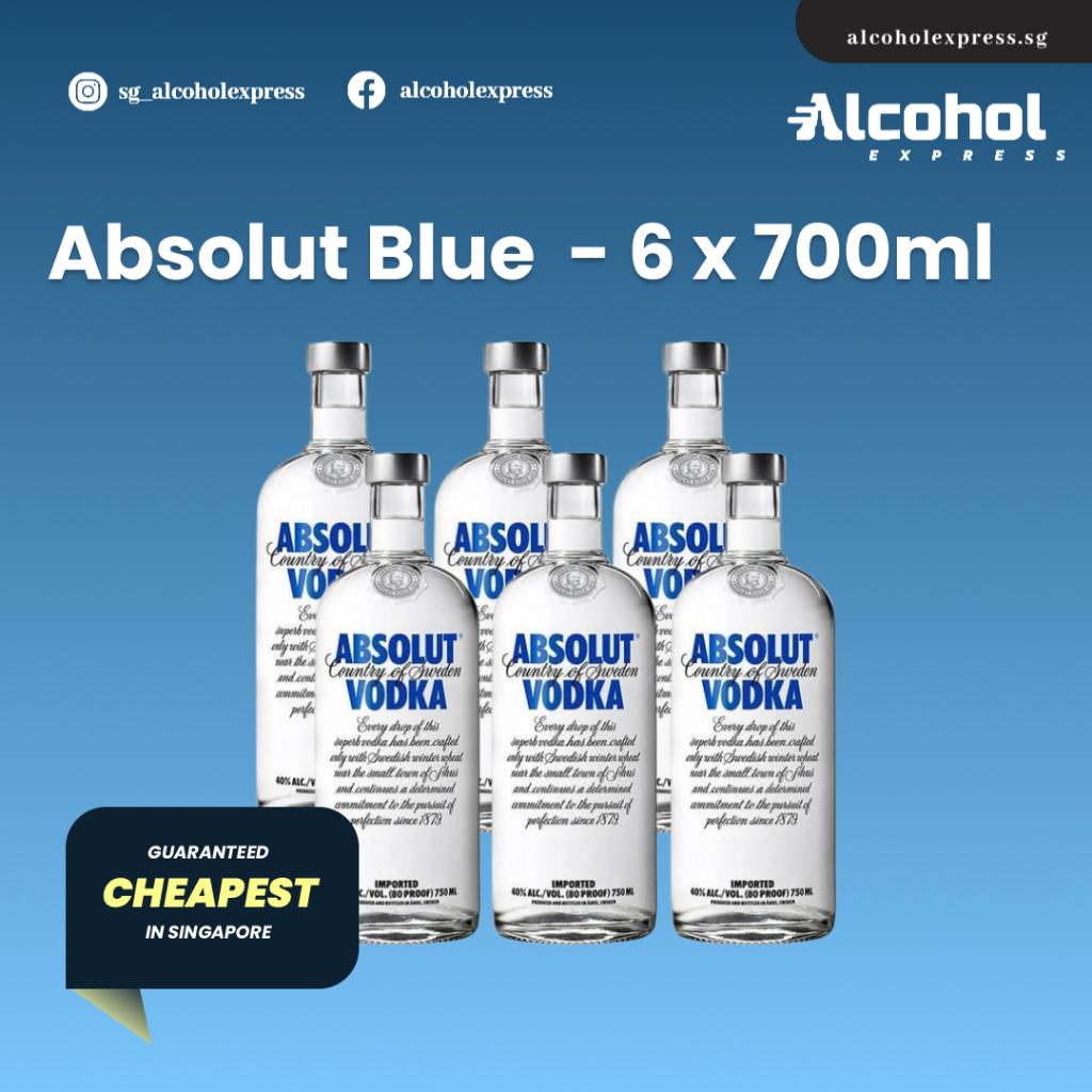 Absolut Blue Vodka - 6 x 700ml | Shopee Singapore