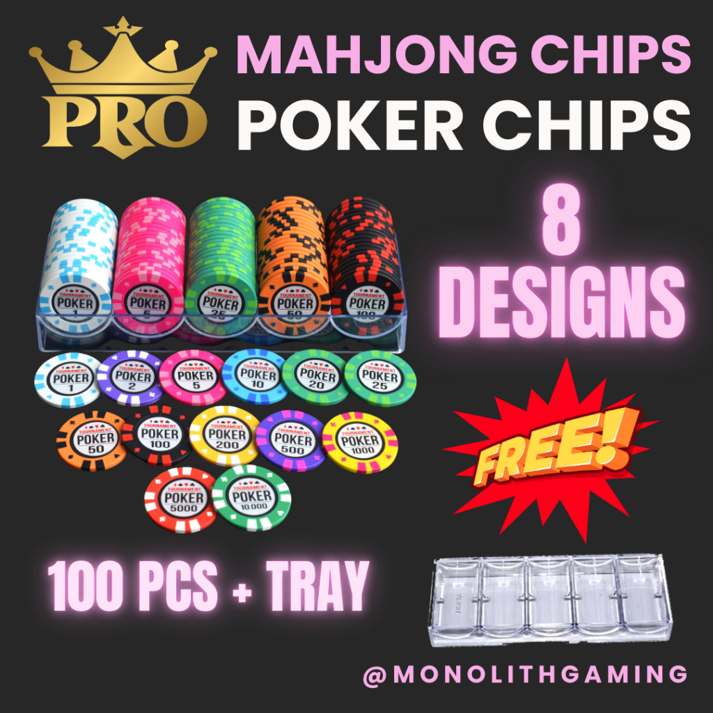 [8 DESIGNS - READY STOCKS ] 100 PIECES PRO UPGRADED 14g Clay Mahjong ...