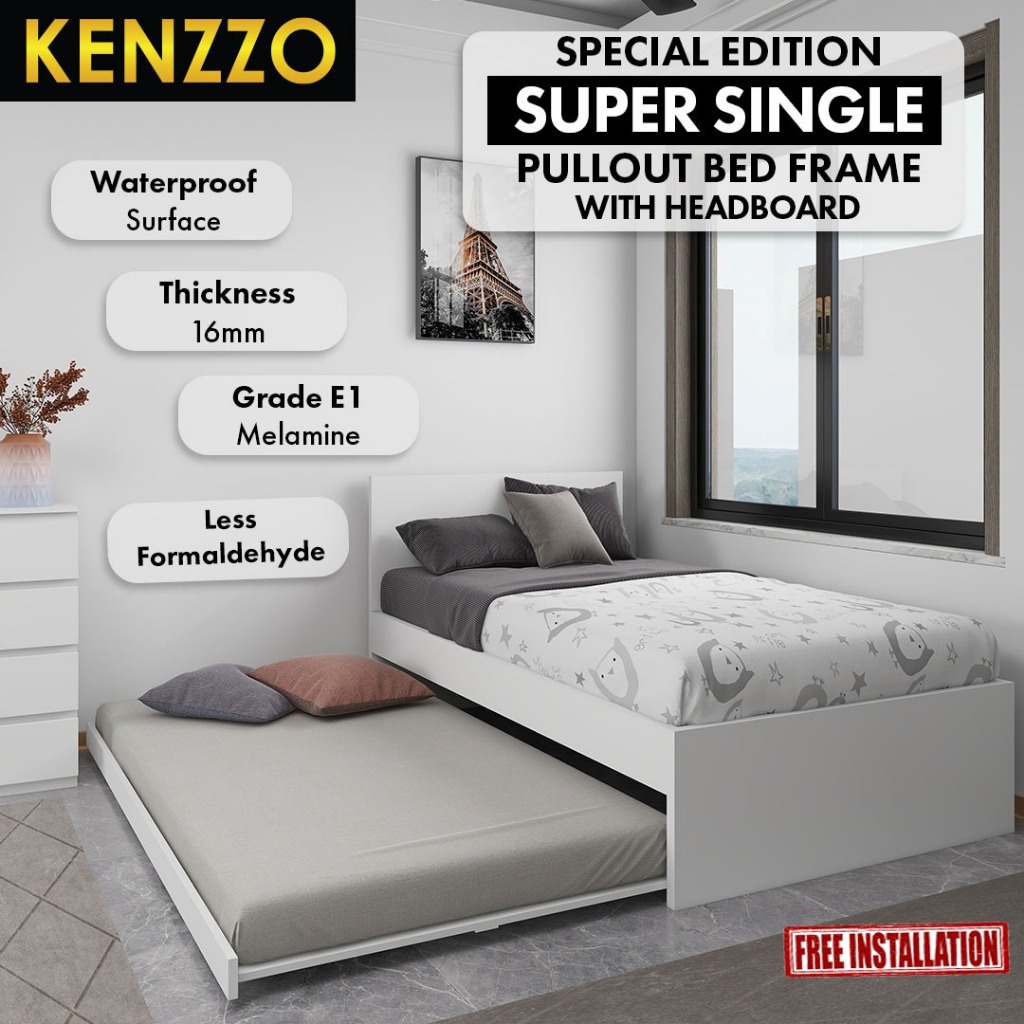 Kenzzo : Special Edition E1 grade super single pull out bed frame /super single bed frame/super ...