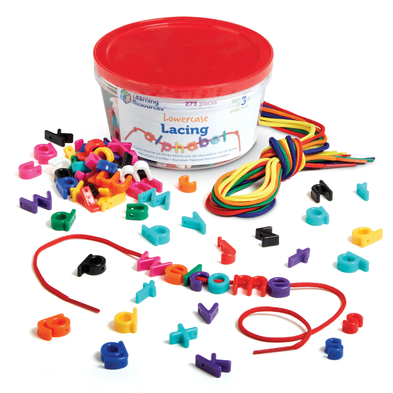 Learning Resources LER6402 Lowercase Lacing Alphabet Set of 260 - Fine ...