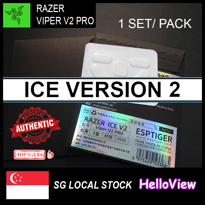 Esports Tiger Ice V2 (Version 2) skates for Razer Viper V2 Pro PTFE ...