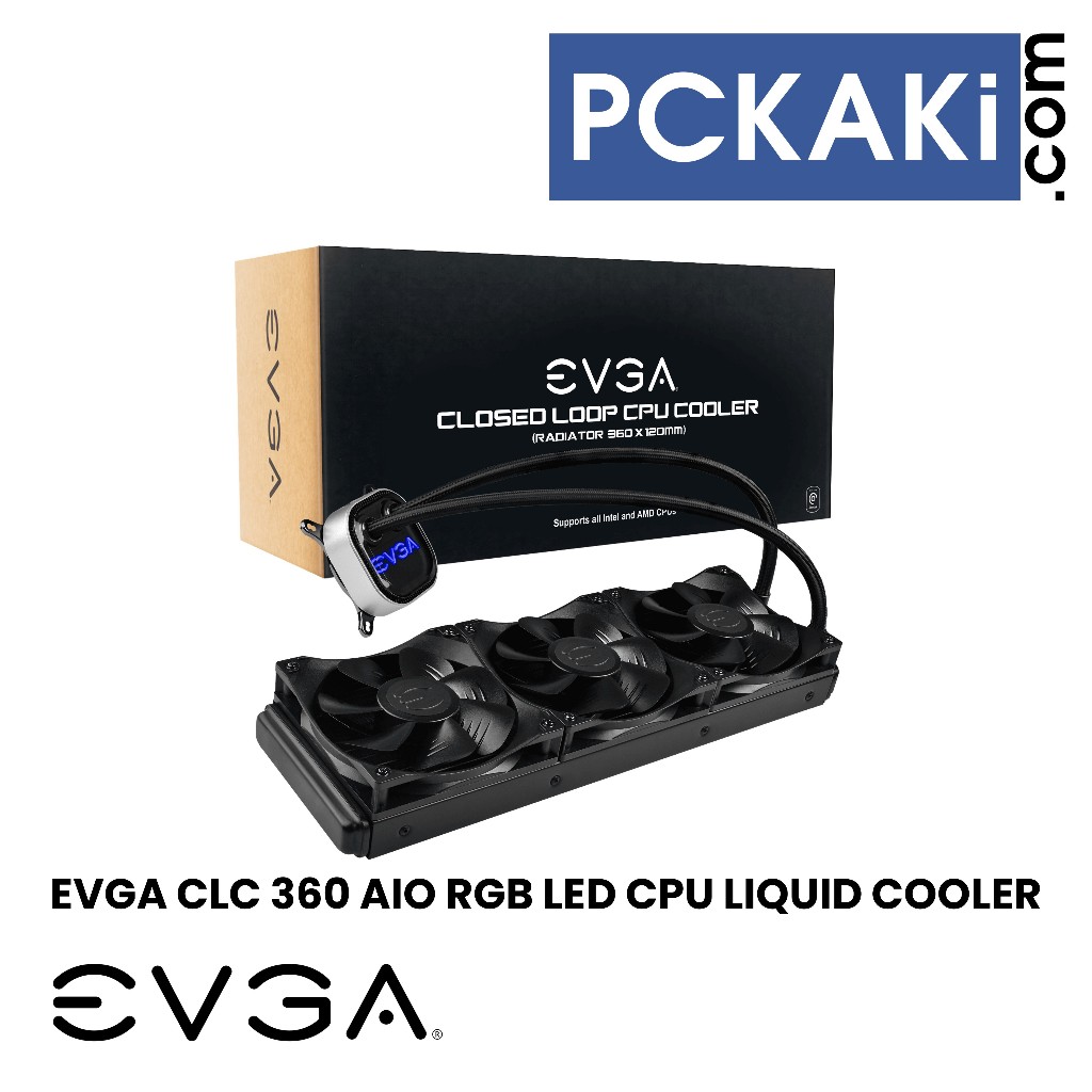 EVGA CLC 240 / 280 / 360mm All-In-One AIO RGB LED CPU Liquid Cooler ...