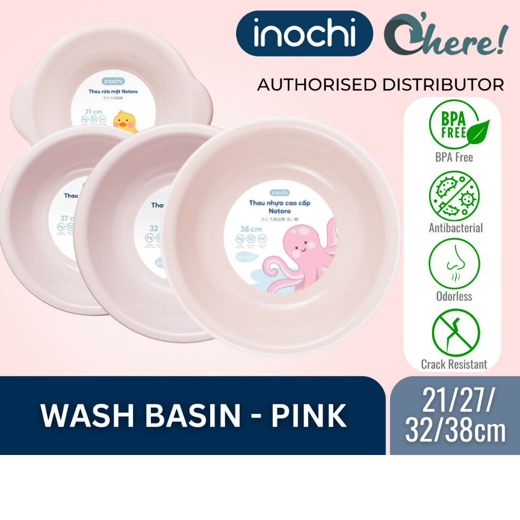 Inochi Notoro Wash Basin/ Plastic Basin / Baby Wash Basin/ Laundry Basin 21cm/27cm/32cm/38cm ...