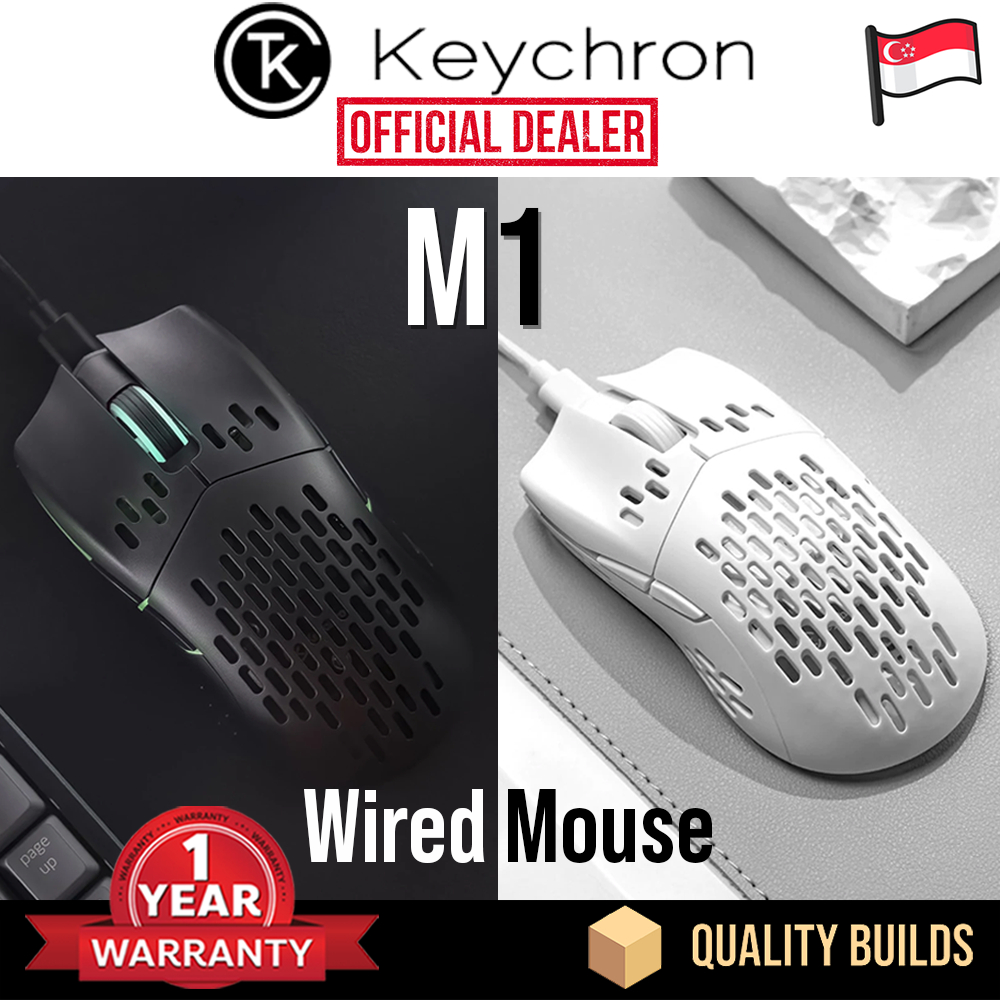 Keychron M1 Mouse Wired 16K DPI Pixart 3389 Optical Ultra-Light Gaming ...