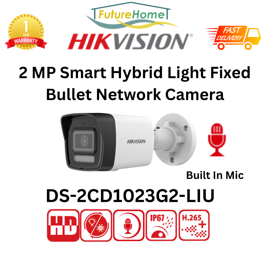 [SG LOCAL] HIKVISION 2MP DS-2CD1023G0E-I(L) DS-2CD1023G2-LIU 2 MP Fixed Bullet Network Camera ...