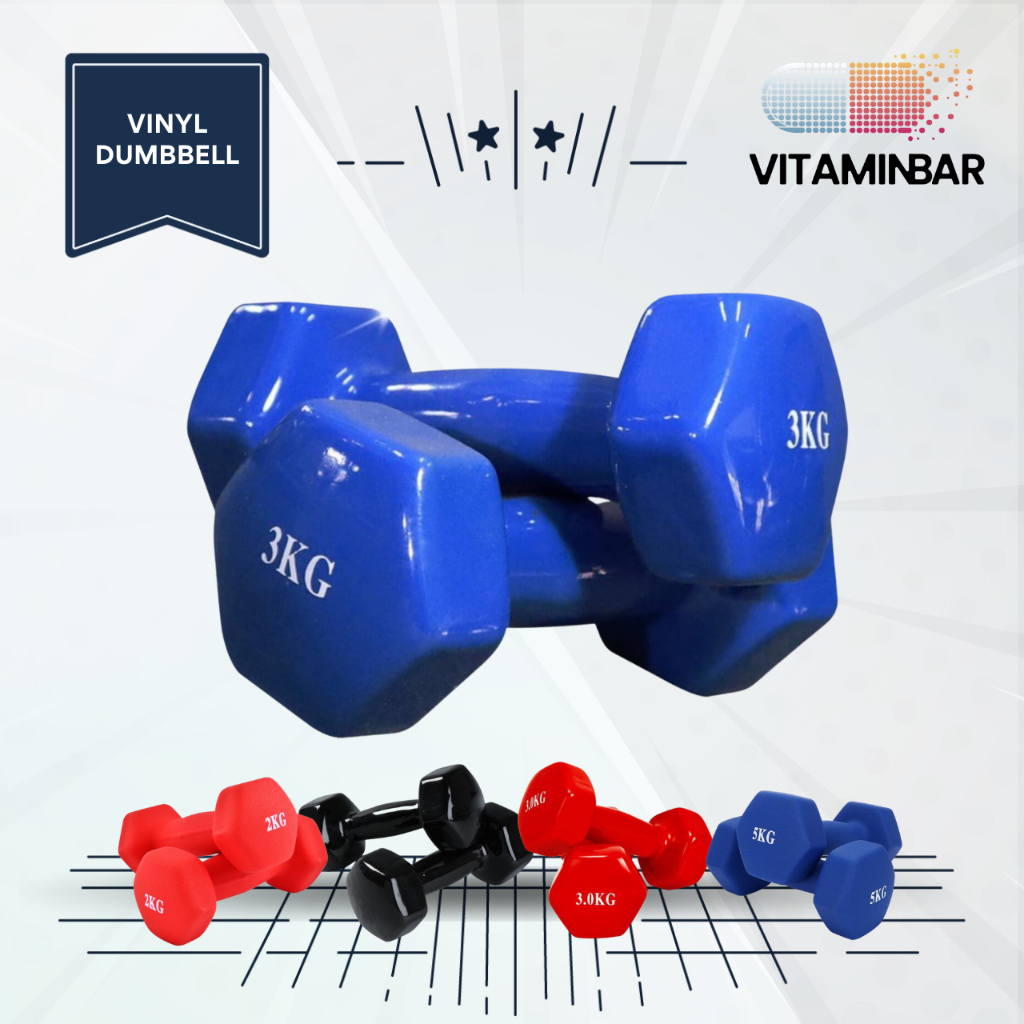 Durable Vinyl Dumbbell 1pc - Neoprene Coated, Compact, Home Gym ...