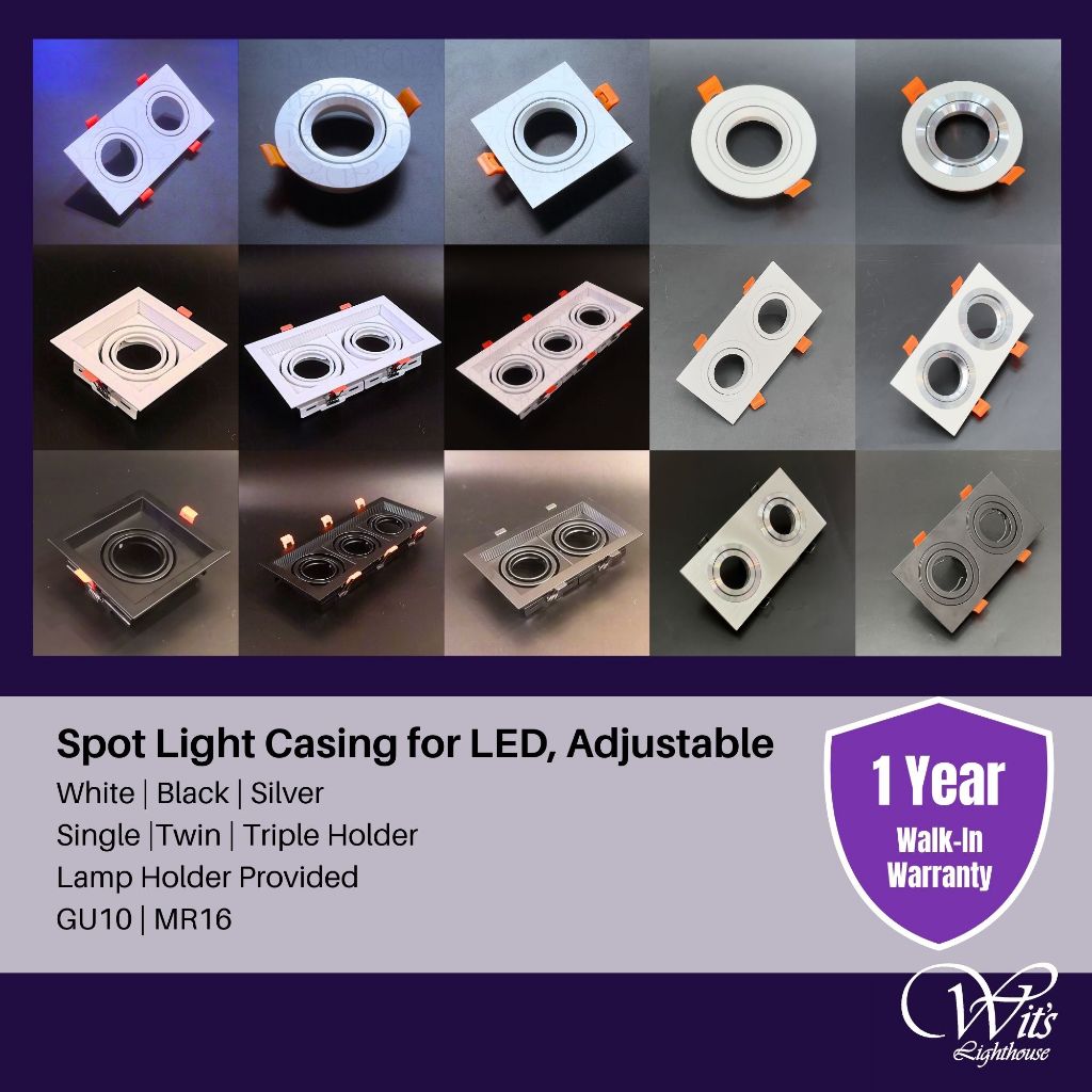 Solid Aluminium Spot Light GU10 Downlight Casing Fixture LED Down Light ...