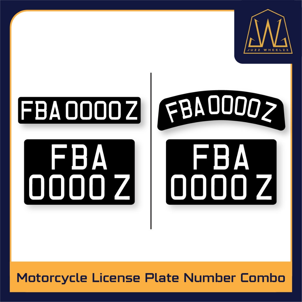 Motorcycle License Plate Number Combo (Black Plates) | Shopee Singapore