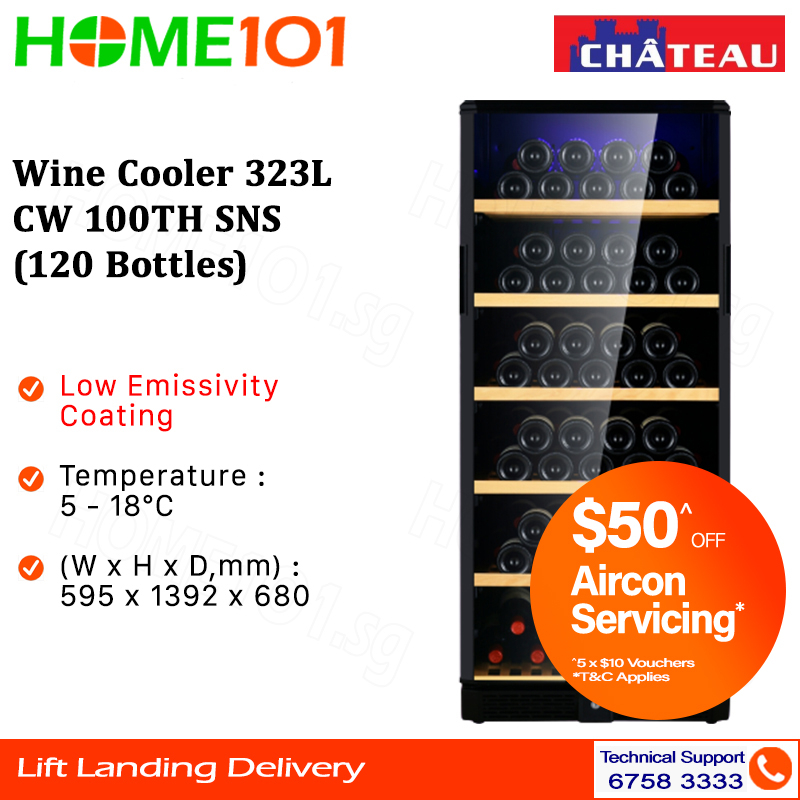 Chateau Wine Cooler 323L CW 100TH SNS (120 Bottles) | Shopee Singapore