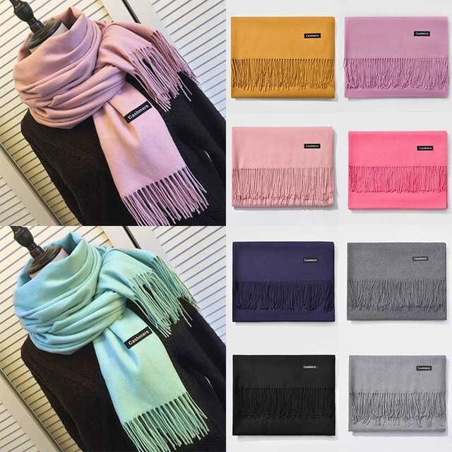 (Local)Cashmere Shawl/Autumn and Winter Fashion Scarf Shawl/Solid Color ...