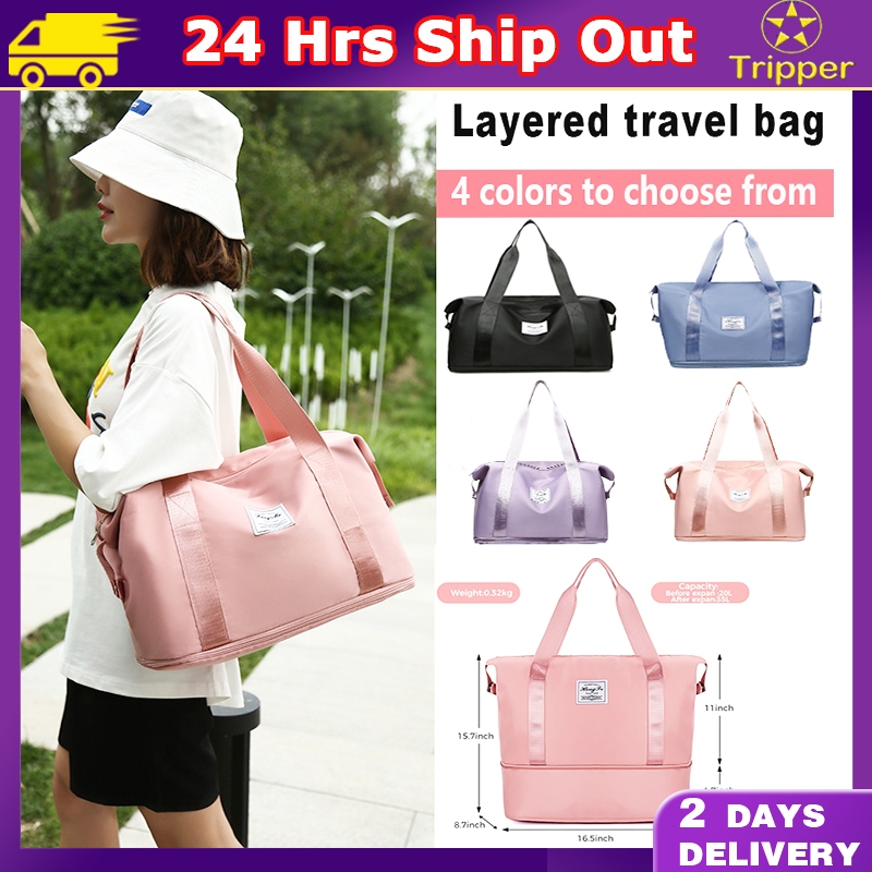 【SG】Foldable travel bag with large capacity for short distance dry wet ...