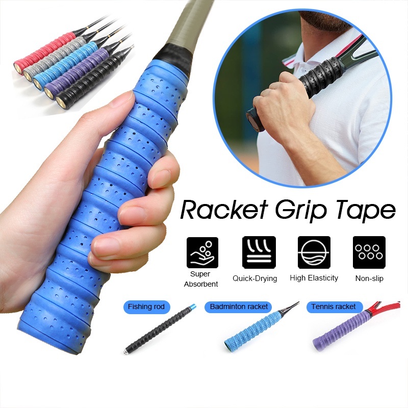 🇸🇬 Multi-use Badminton Grip Anti-Slip Absorb Sweat Racket Grip Handle ...