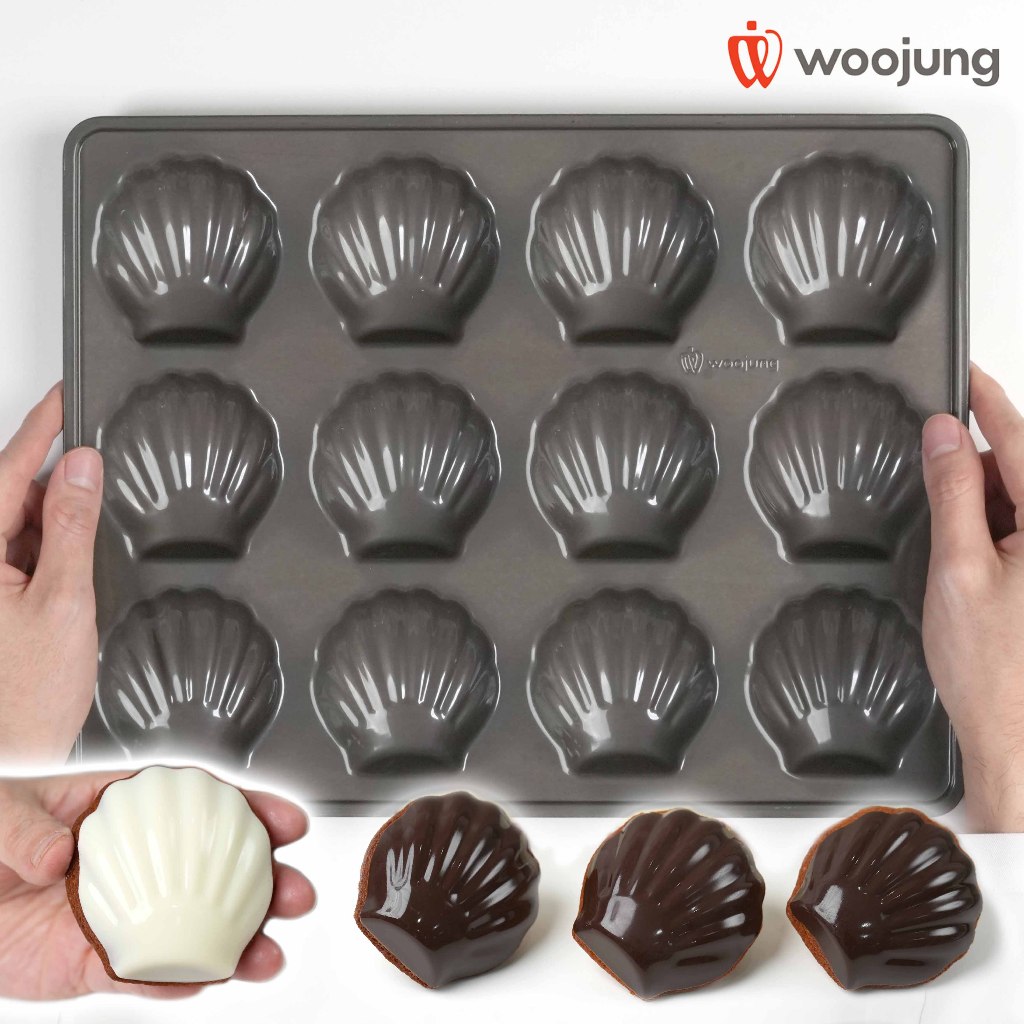 [Korea] Silicone Coated Non-Stick Seashell Madeleine Pan Mould 12 ...