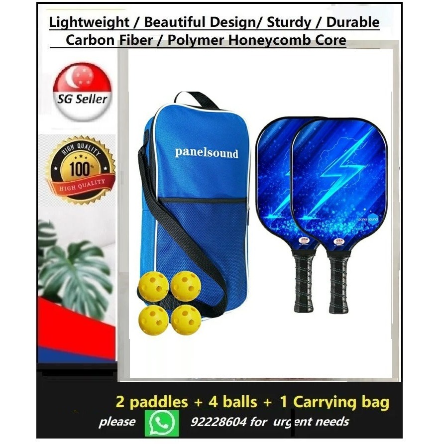 Pickleball Paddles, USAPA Approved Carbon fiber Surface Pickleball Set ...