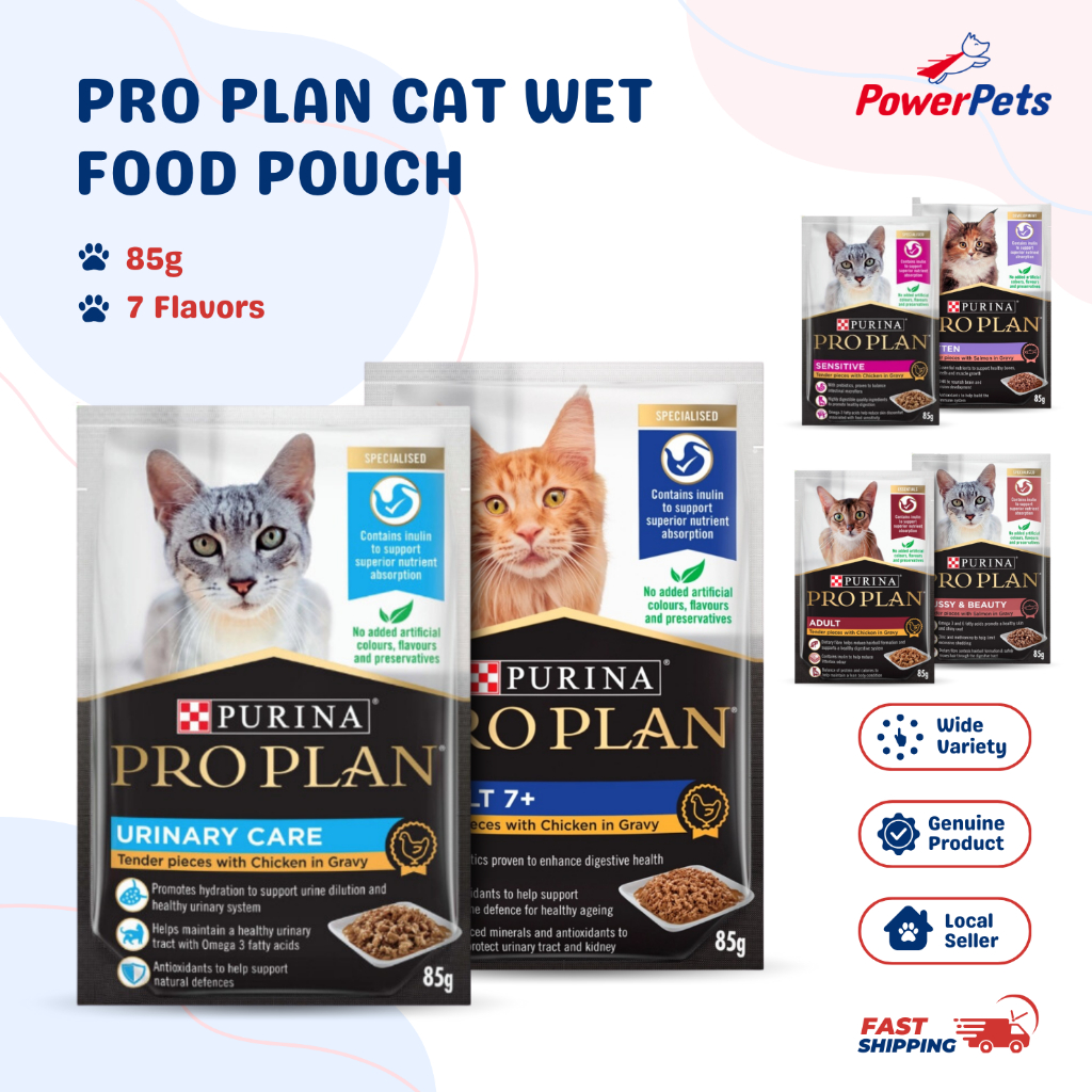 Purina PRO PLAN Wet Cat Food - Delicious, Nutritious, 85g Pouch ...