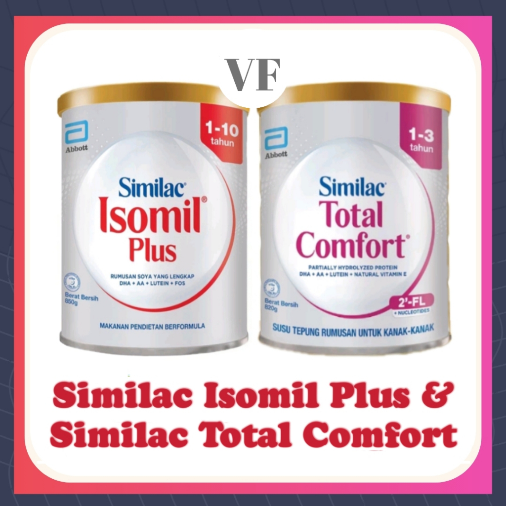 Abbott Similac Isomil Plus 1-10 Years Formula Milk 850g & Similac Total Comfort with 2'-FL 1-3 ...